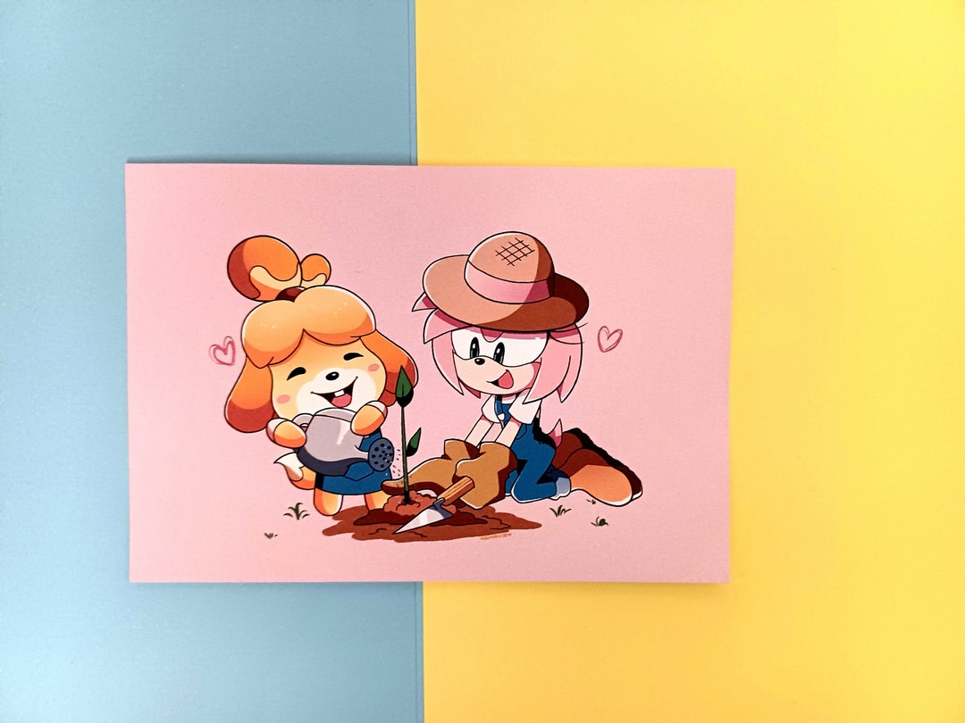 Amy and Isabelle Gardening Mini Print - Etsy