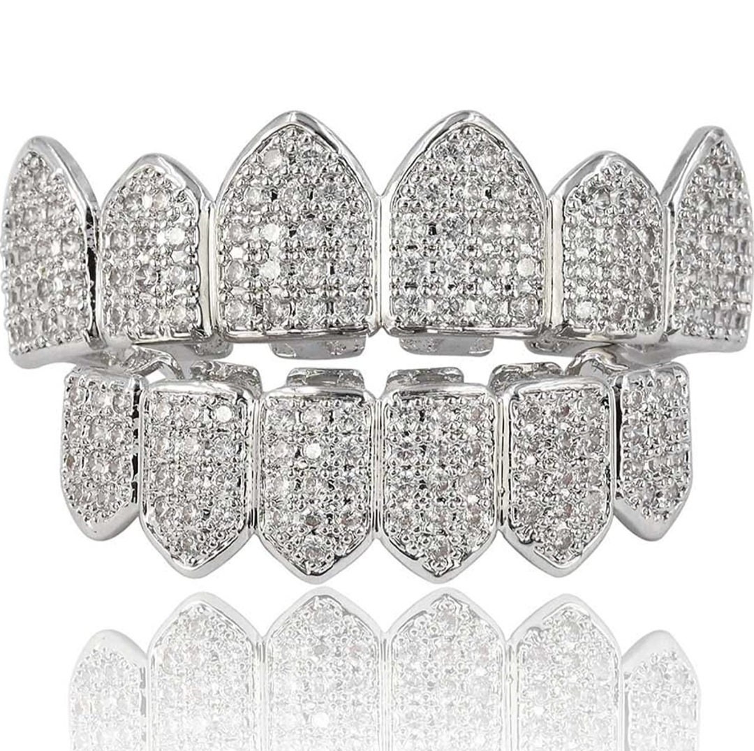 Iced Out Bling Cristal Zircon Teeth Grillzhip Hop Style Iced - Etsy