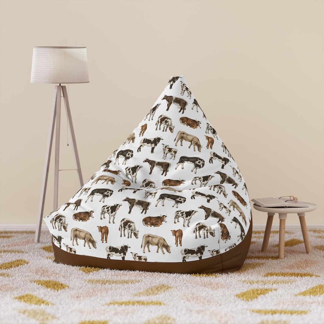 Bean Bag Chair Cover Cow Design Cows Lover Decor Farmhouse Furniture ...