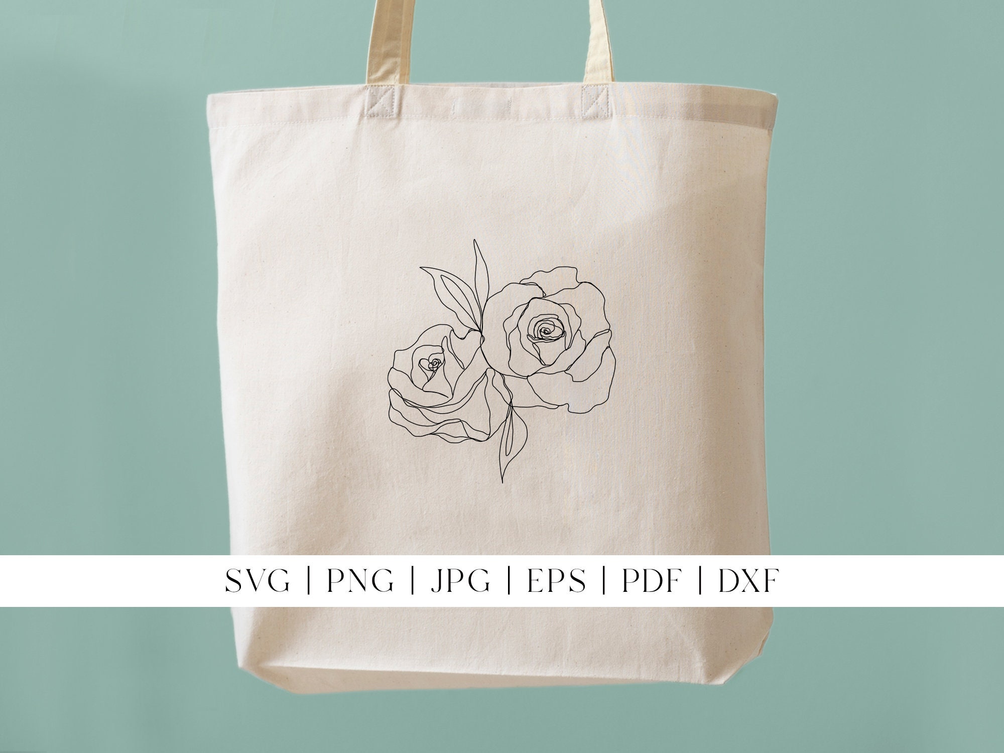 Rose Flower SVG Line Art Botanical Petals One Line Drawing Wildflower ...