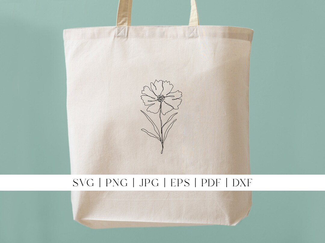 Cosmos Flower SVG Line Art Wildflower One Line Drawing - Etsy