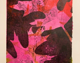 Gelli Print Leaves - Etsy