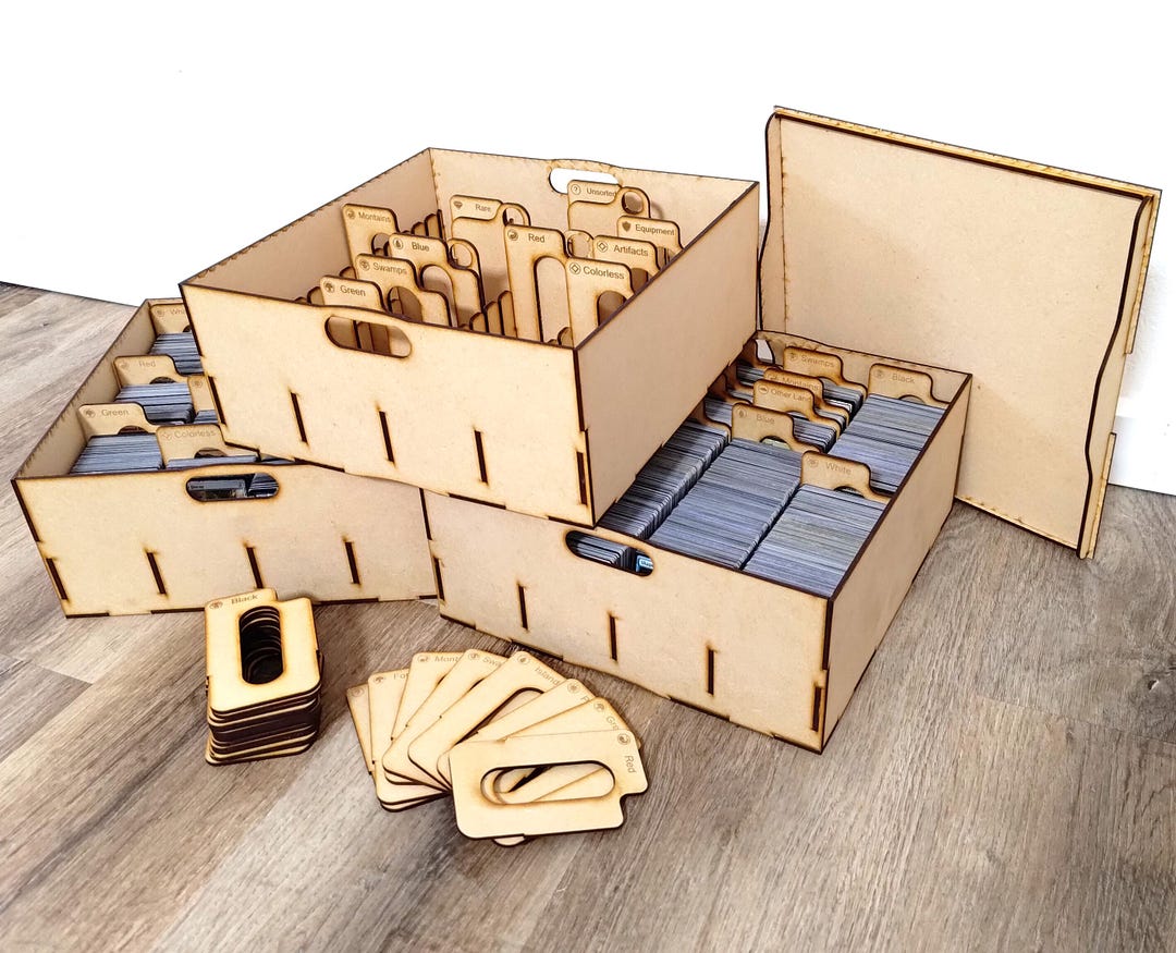 Card Storage Box Digital Files, 3mm, DXF, SVG, Laser Cut, MTG Cards. - Etsy