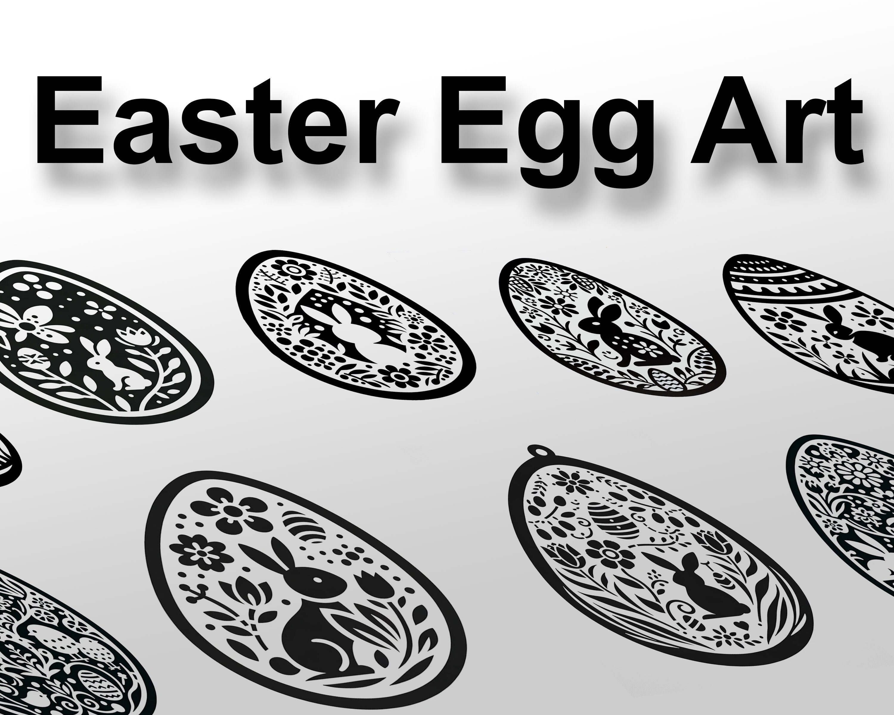 Easter Egg Art Pack, 50 Vector Clip Art, SVG, DXF - Etsy
