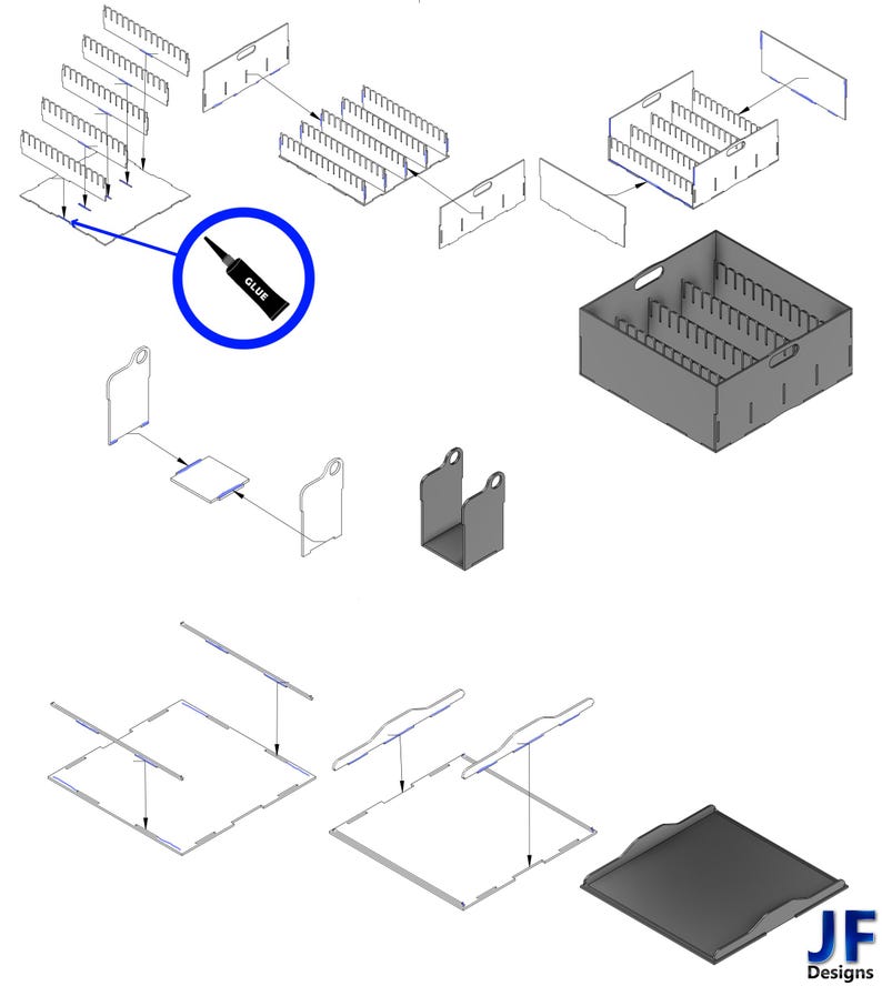Card Storage Box Digital Files, 3mm, DXF, SVG, Laser Cut, MTG Cards. - Etsy
