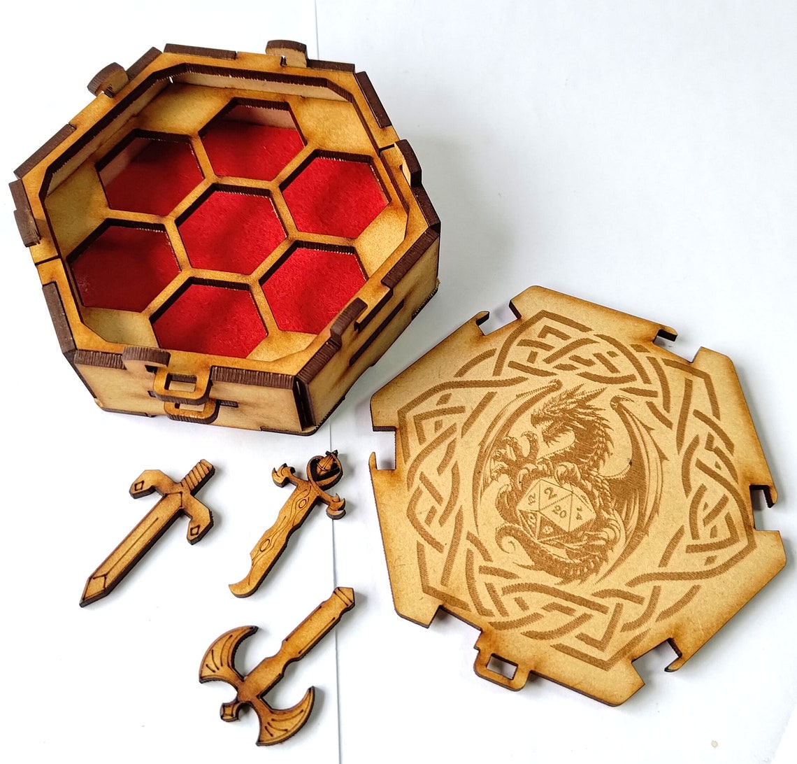 Hexagon Dice Box Digital Files, Laser Cut 3mm Wood, DXF SVG - Etsy ...