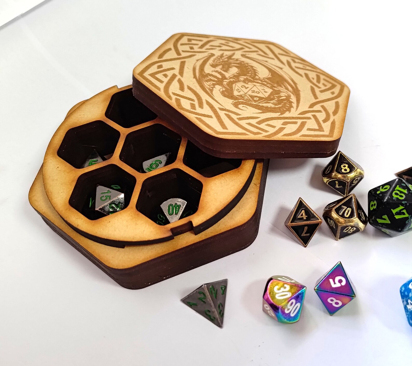 Layered Dice Box Hexagon Digital Files, Laser Cut 3mm Wood, DXF SVG - Etsy