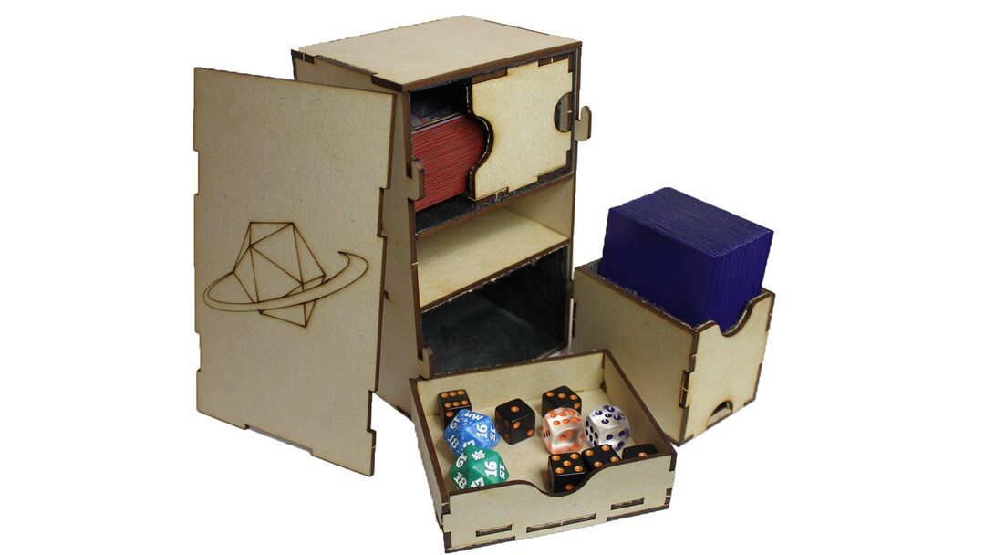 Dual Deck Holder With Dice Drawer, Digital Files, 3mm Laser Cut, Inner ...