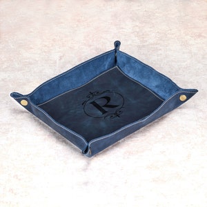 Personalized Leather Tray for Men Handcrafted Catch All Tray and Valet ...