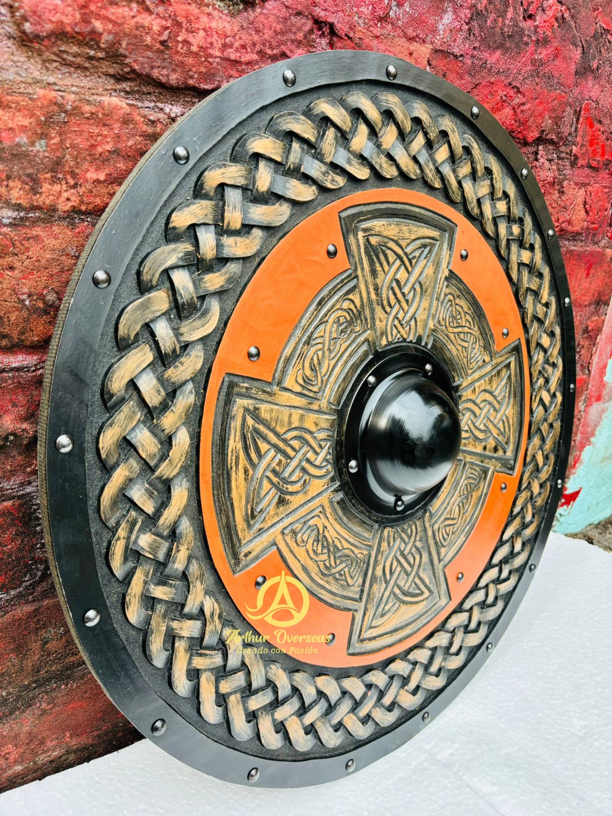 Greek Shield Hoplite Natural Wood Viking Shield Round Shield Medieval ...