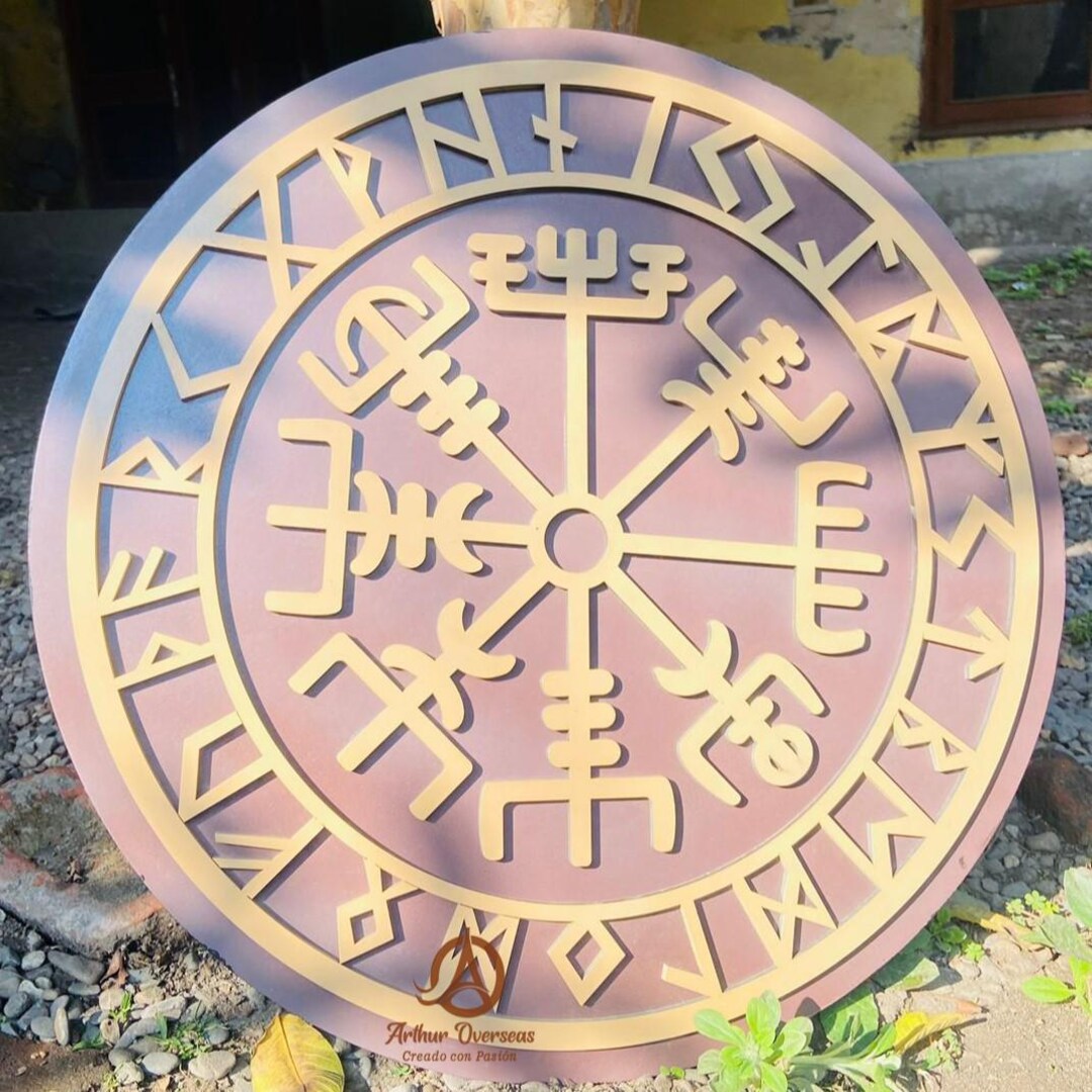 Vegvisir Shield Medieval Slavic Rune-inspired Wooden Shield for ...