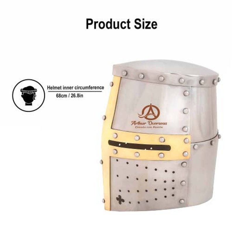Medieval Cross Templar Armour Helmet Crusader Knight Pot Helmet Battle ...
