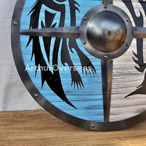 Handcrafted Raven Viking Shield: Norse Valhalla Replica, LARP Cosplay ...
