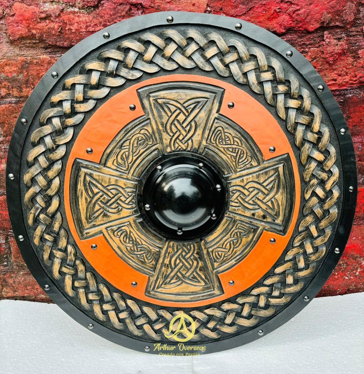 Greek Shield Hoplite Natural Wood Viking Shield Round Shield Medieval ...