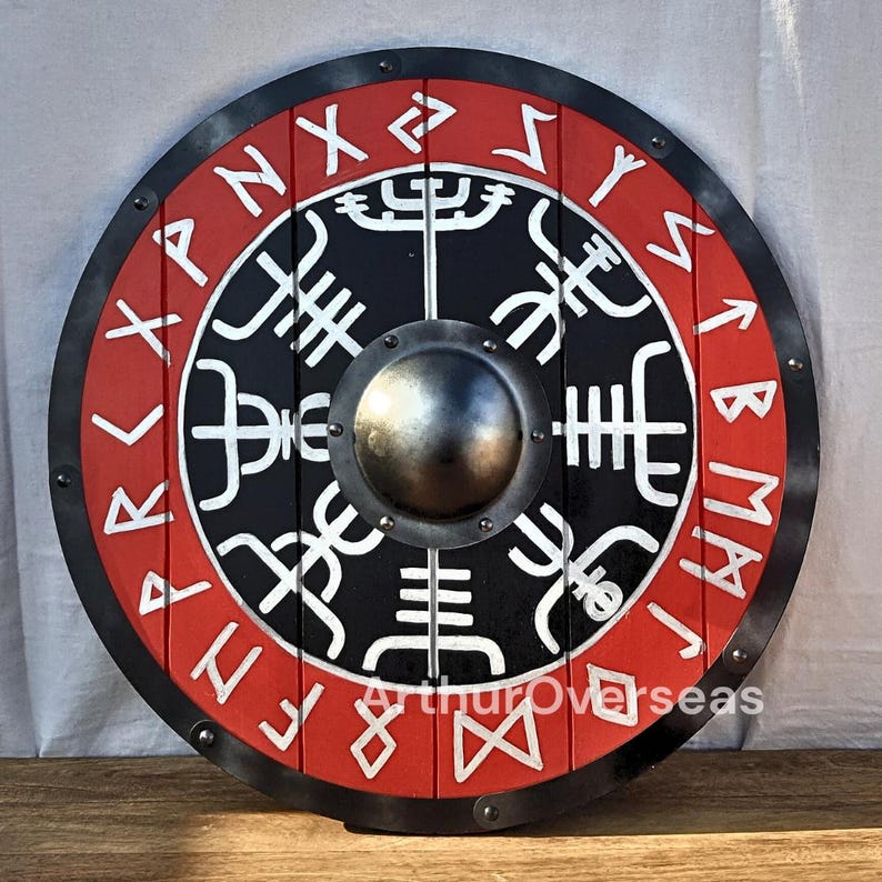 Handmade Scandinavian Slavic Runes Wooden Viking Shield Authentic ...