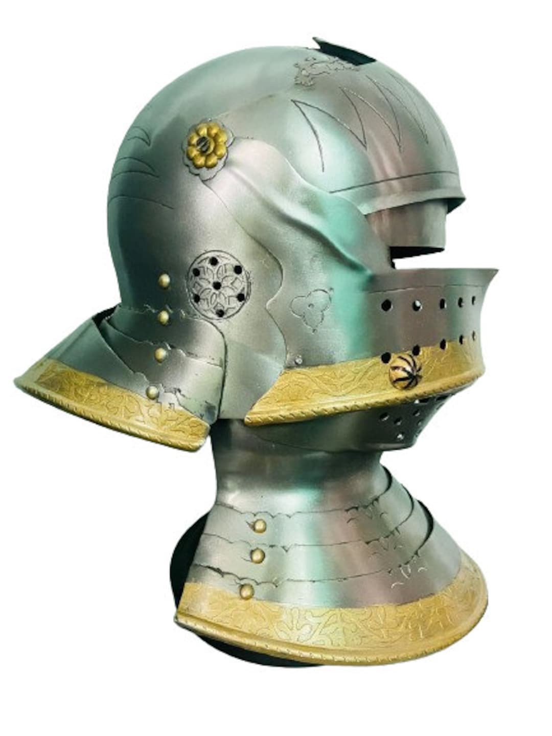 Medieval German Sallet Armour Helmet and Bevor Maximilian Armor Helmet ...