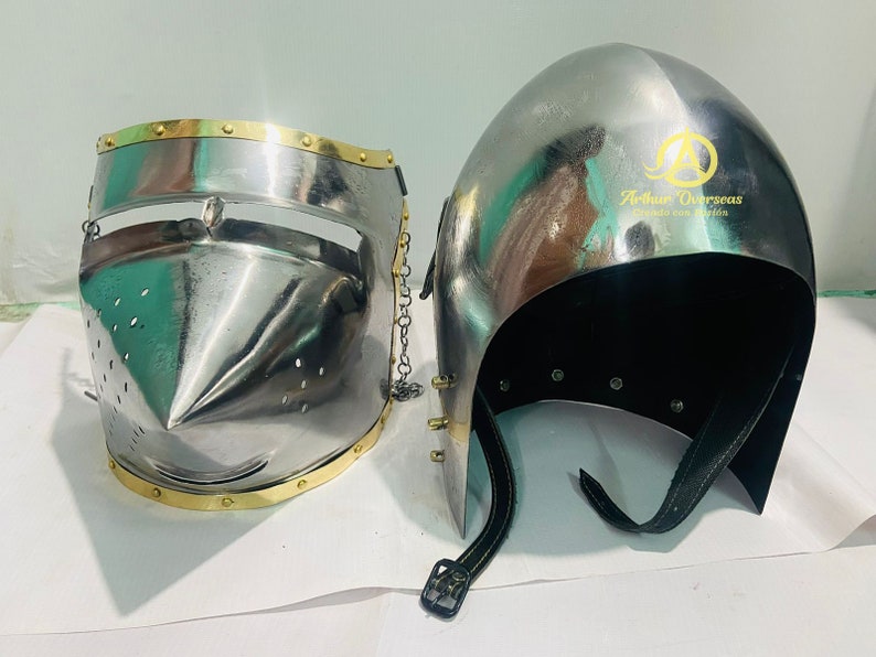 Medieval 18 Gauge Pig Face Armour Helmet Bascinet Knight Armor Helmet ...