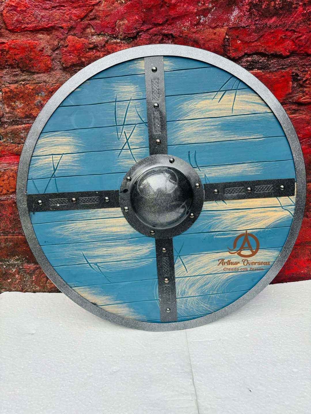 Viking Shield, 24 Inch Round Shield, Reenactment Shield, Wood Plank ...