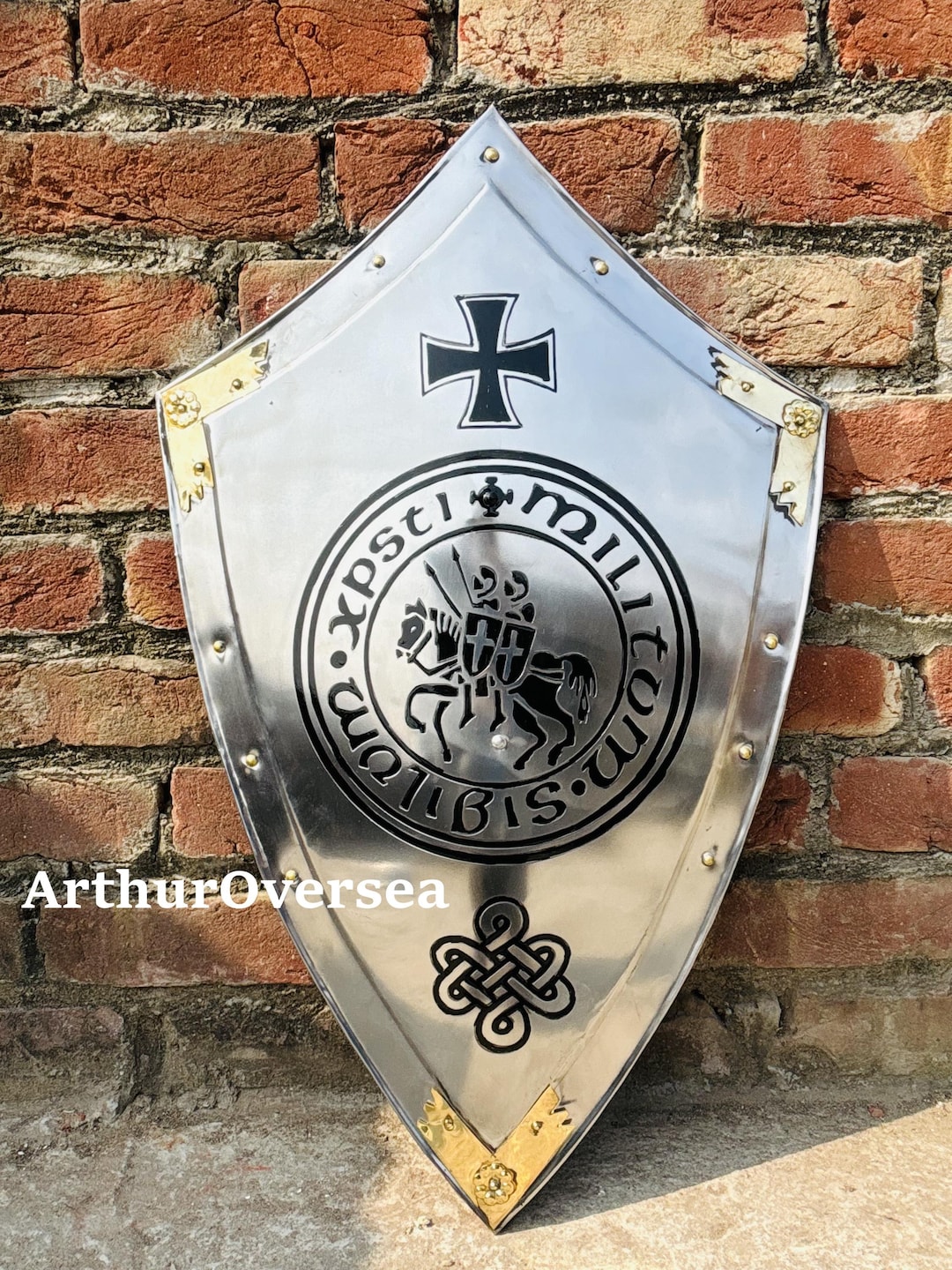 Crusader Shield Cross Templar Steel Shield Medieval Hand Armor Knight ...