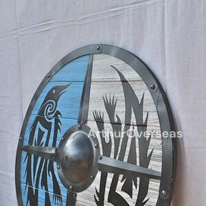Handcrafted Raven Viking Shield: Norse Valhalla Replica, LARP Cosplay ...