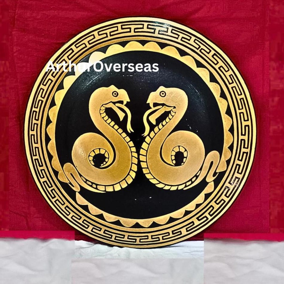 Handmade Greek Hoplite Shield With Twin Serpent Design – Spartan ...