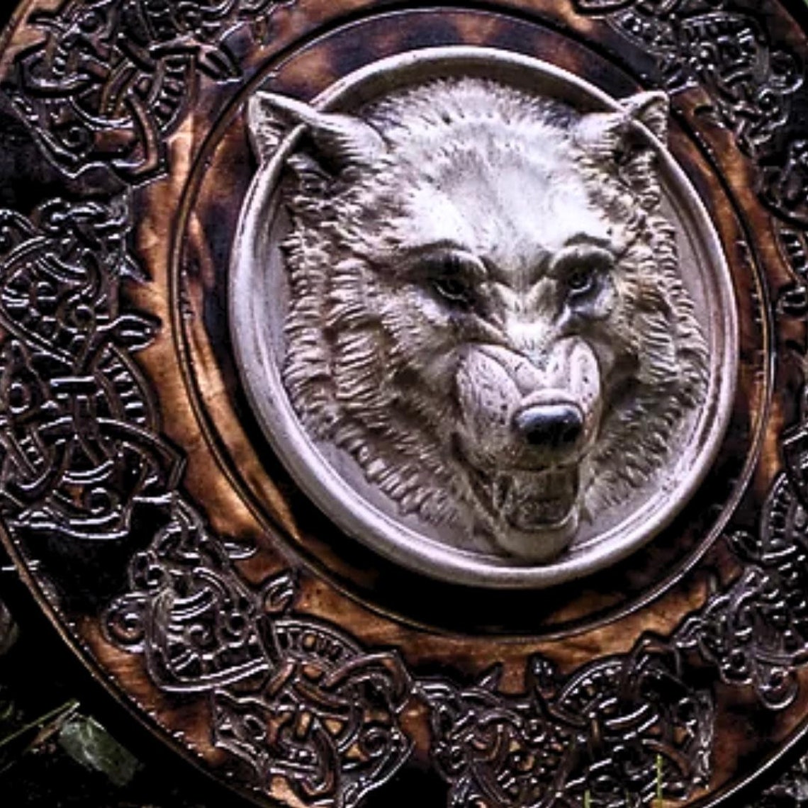 Wolf Shield Wooden Engraved Hand Armor Medieval Shield Vintage Style ...