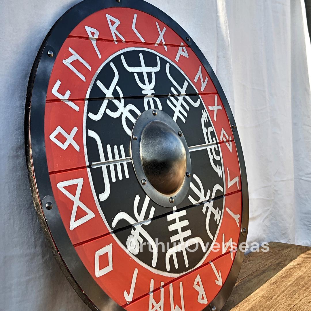 Handmade Scandinavian Slavic Runes Wooden Viking Shield Authentic ...