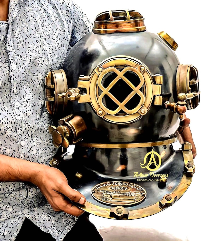 Vintage Mark V Diving Helmet | 18'' US Navy Scuba Diver Helmet ...