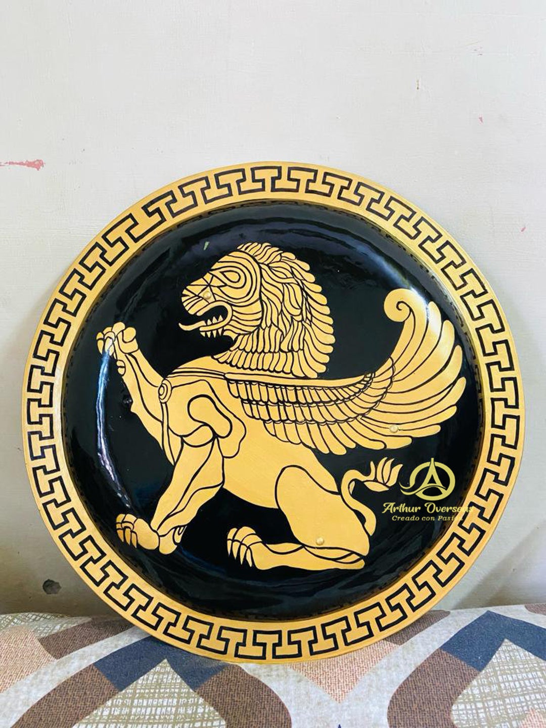 Medieval Knight Battlefield Authentic Greek Hoplite Lion Warrior Shield ...