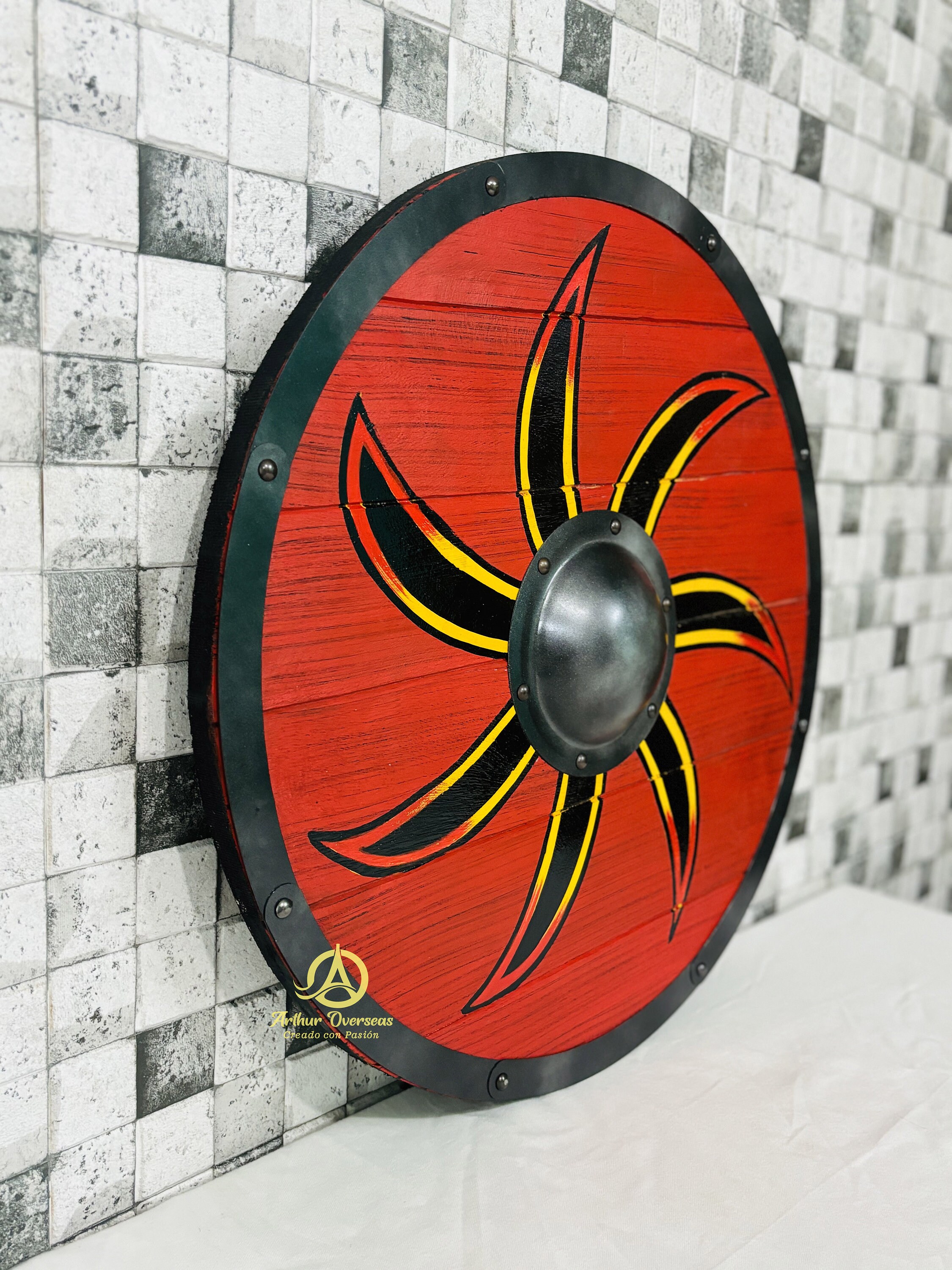 Ivar the Boneless Wooden Shield Handmade Red and Black Shield Wall ...
