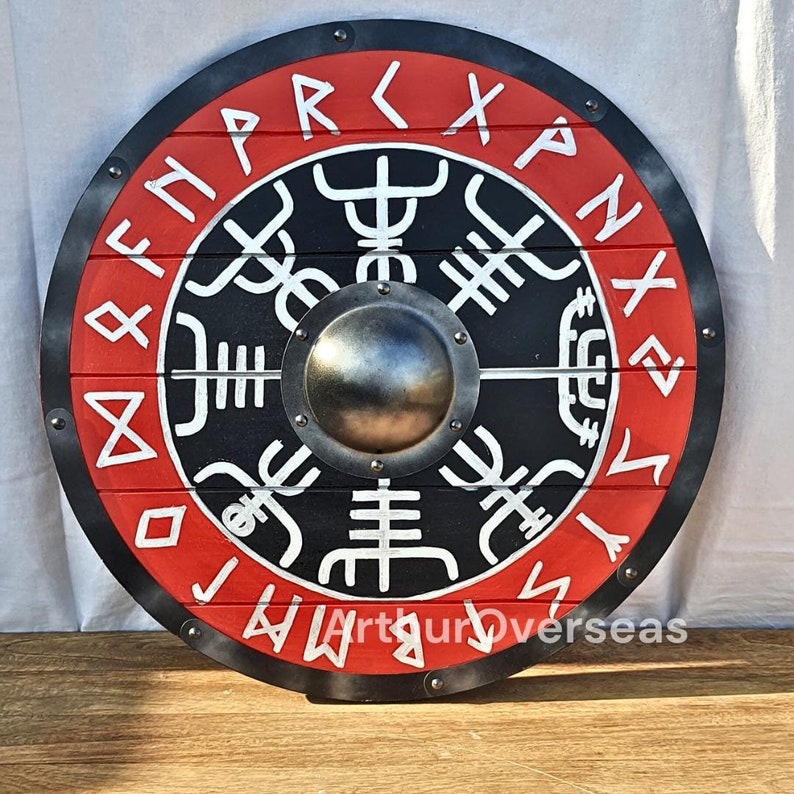 Handmade Scandinavian Slavic Runes Wooden Viking Shield Authentic ...