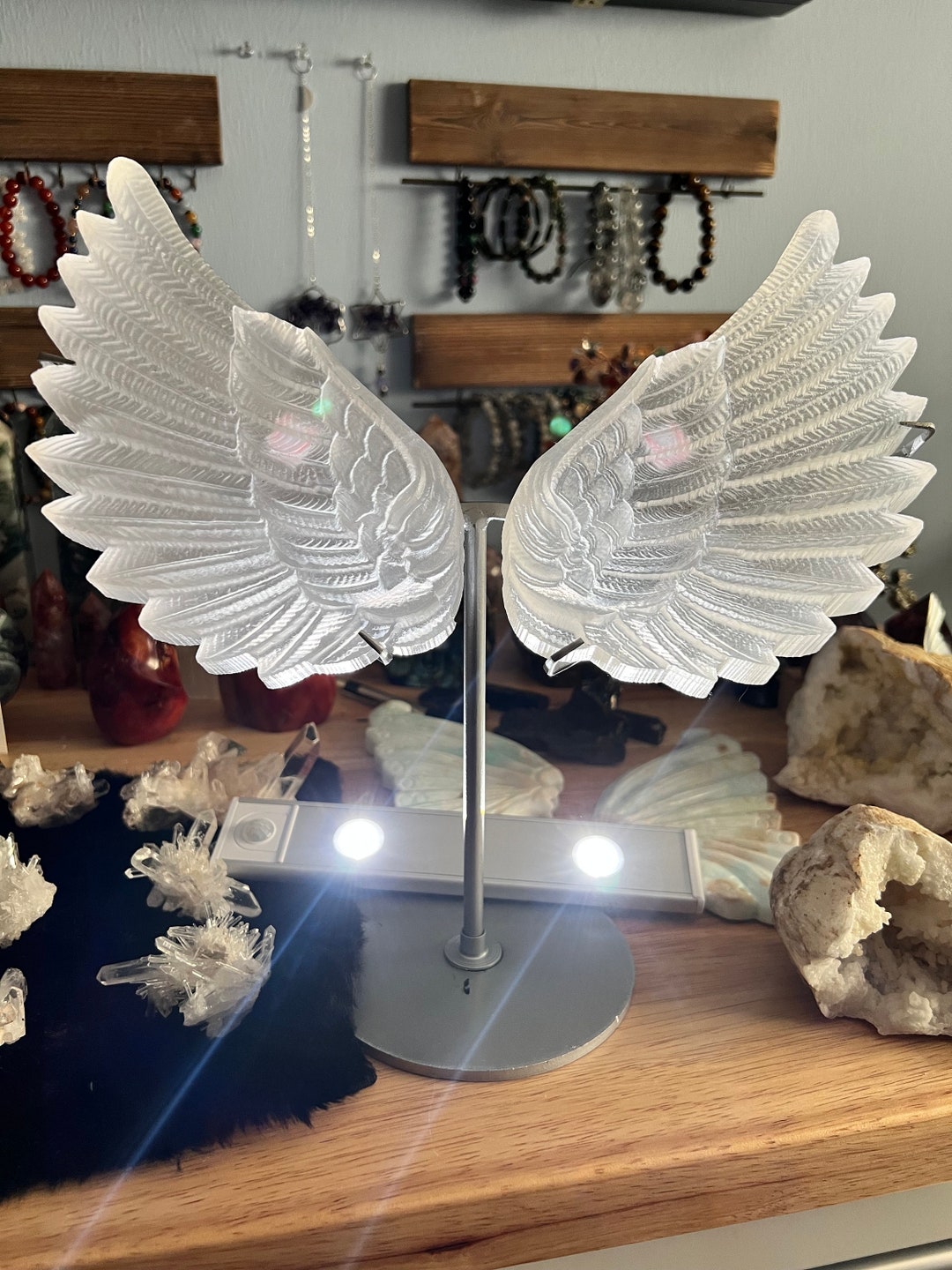 Extra Large Selenite Crystal Angel Wings With Excellent Detail and ...