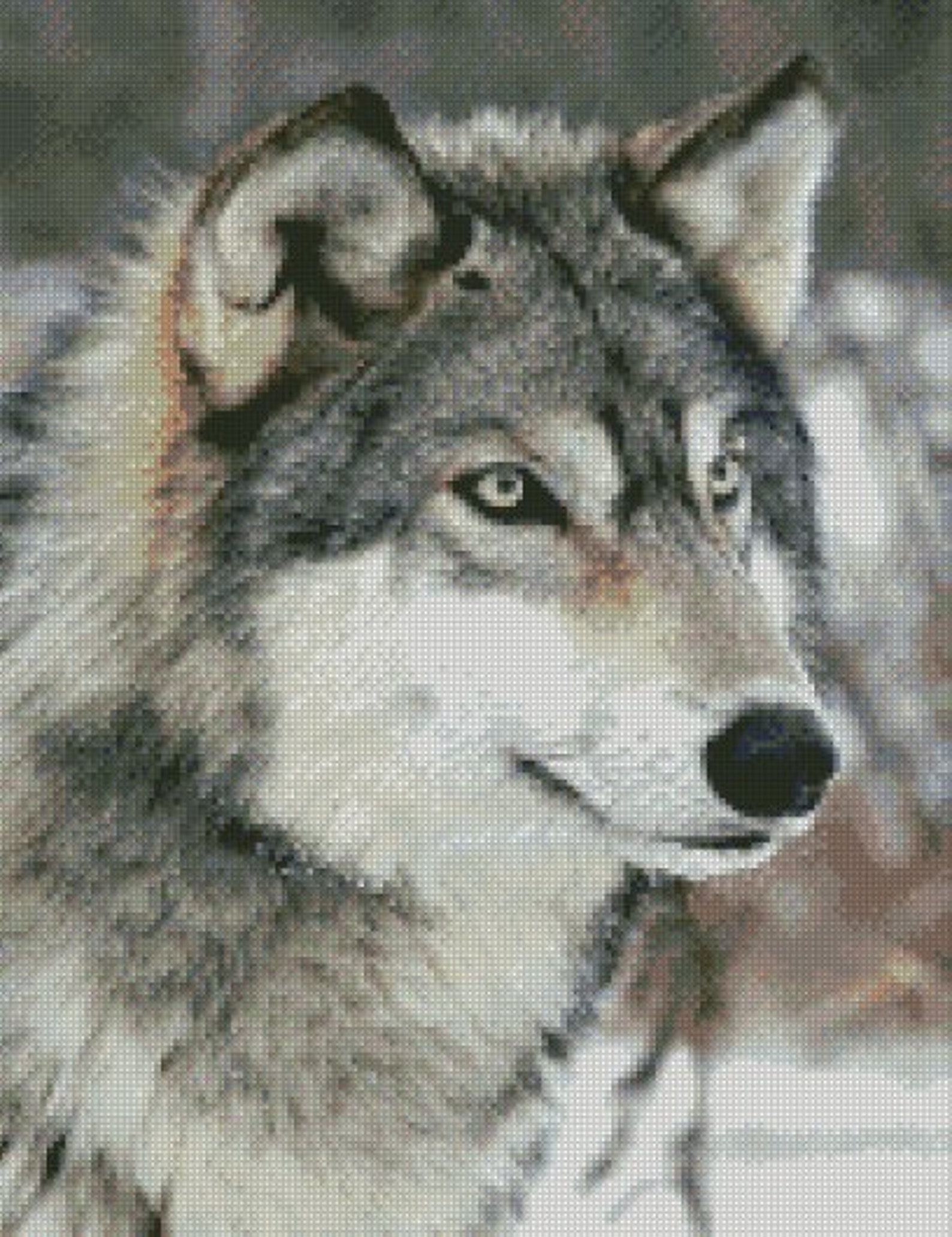 Cross Stitch Chart, Pattern, Grey Wolf - Etsy