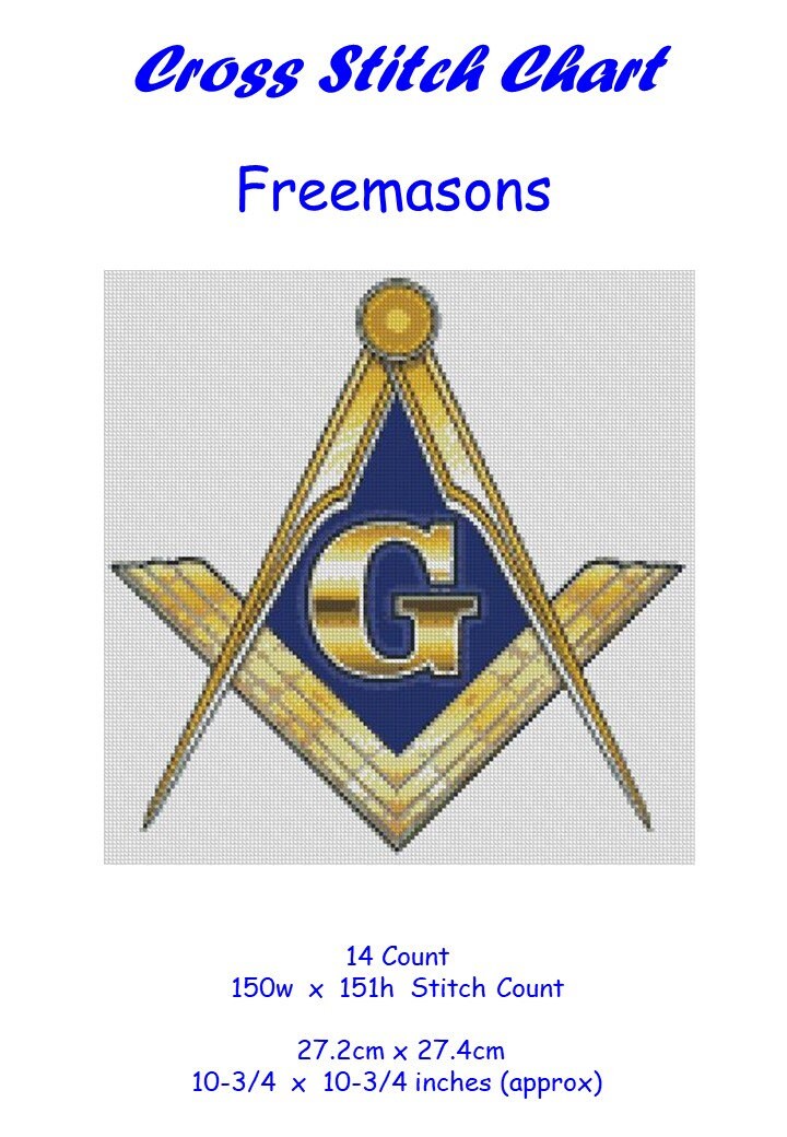 Cross Stitch Chart, Pattern, Free Masons, Logo, Design, Trowel ...
