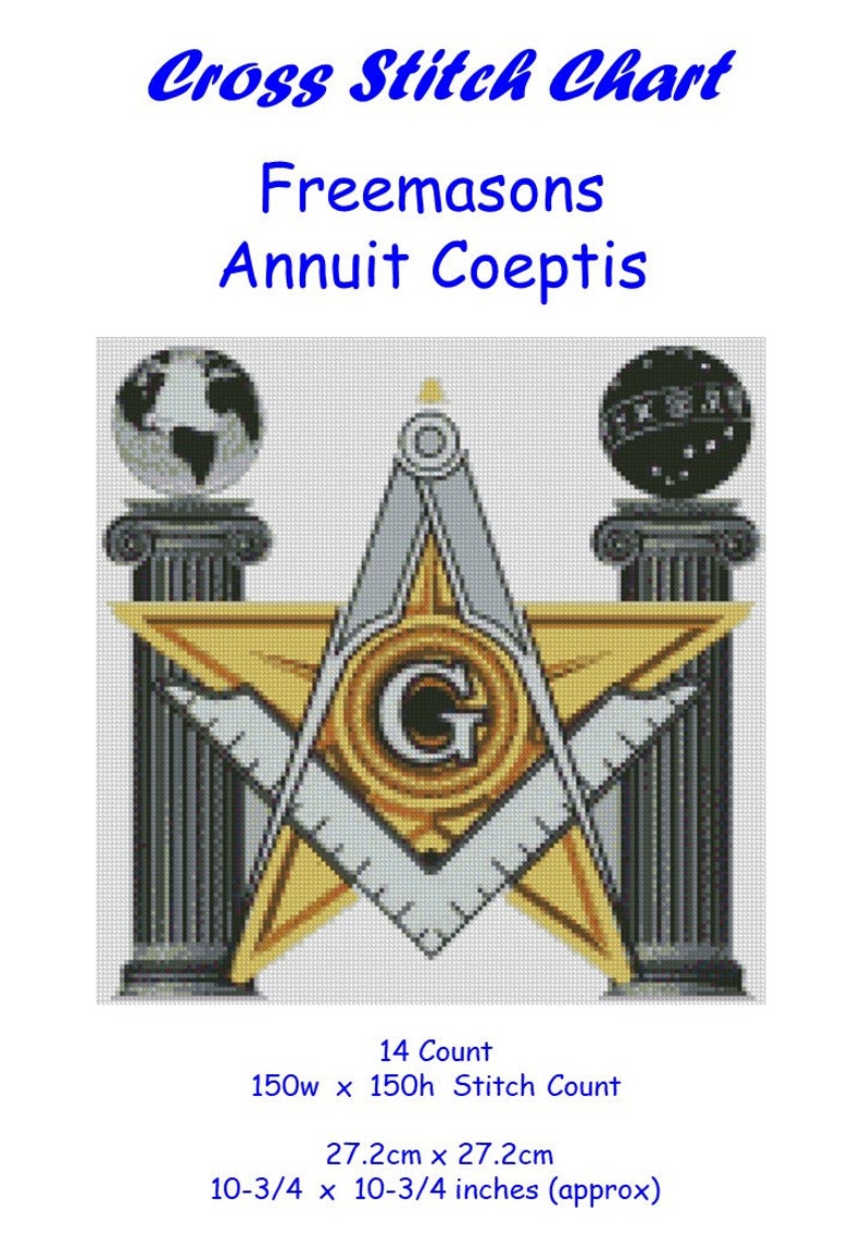 Cross Stitch Chart, Pattern, Free Masons, Logo, Design, Freemason ...