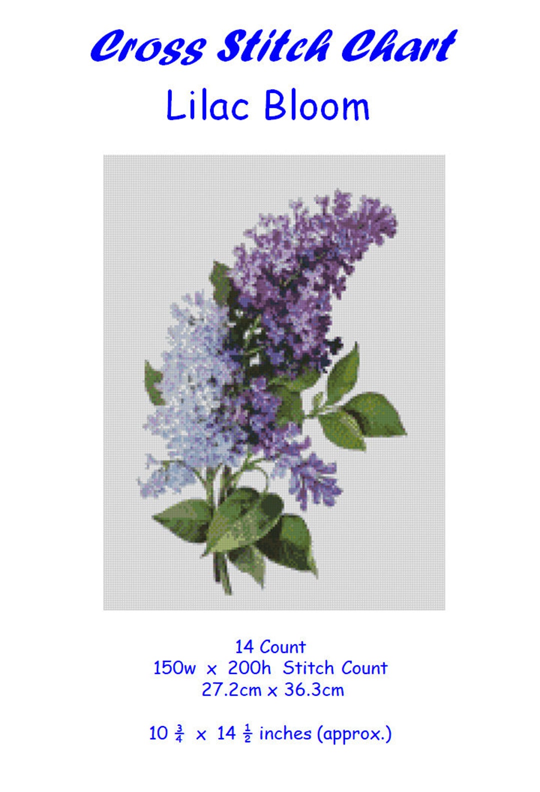 Cross Stitch Chart, Pattern, Lilac, Shrub, Tree, Bush, Garden, Plant ...