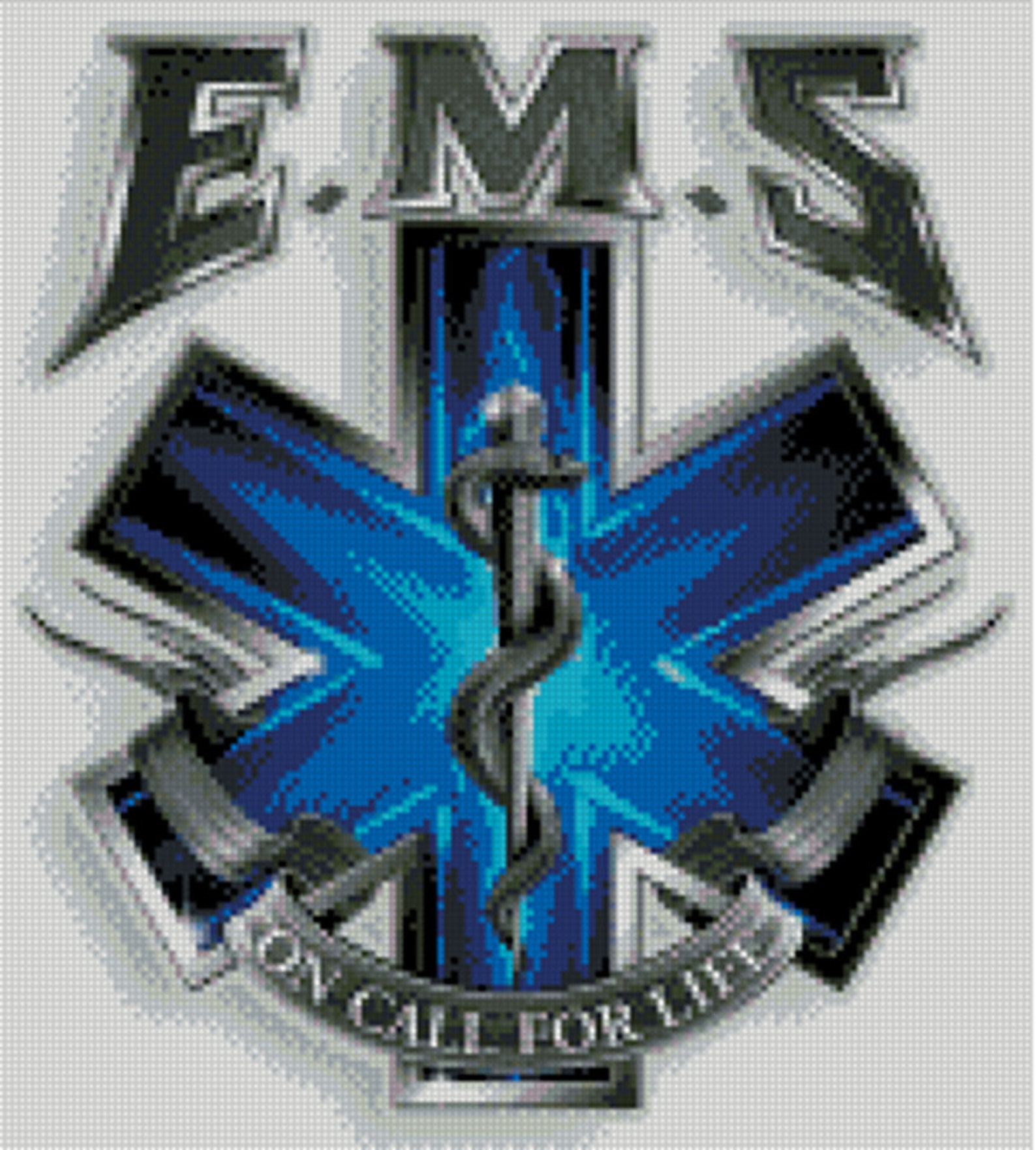 Cross Stitch Chart, Pattern, EMS, on Call, EMT, Star of Life, Medic ...