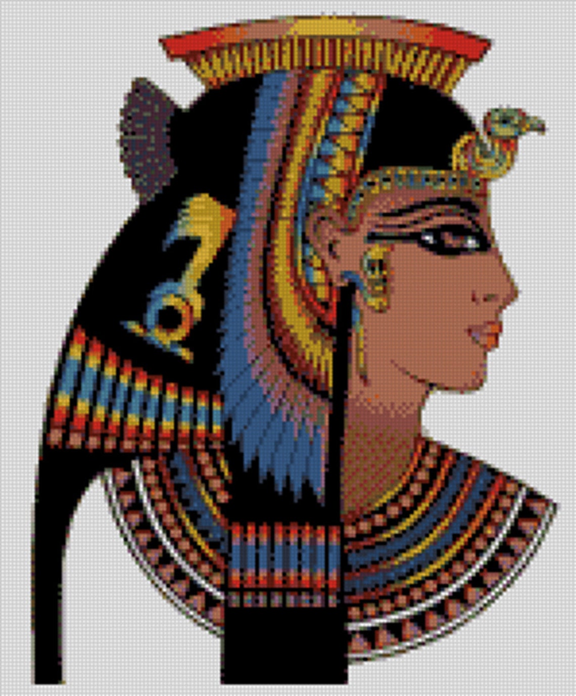 Cross Stitch Chart, Pattern, Cleopatra, Queen, Goddess, Ancient, Egypt ...