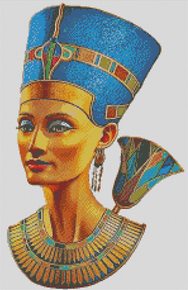 Cross Stitch Chart, Pattern, Nefertiti, Queen, Ancient, Egypt, Pharos ...