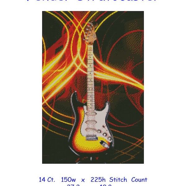 Guitar Cross Stitch - Etsy