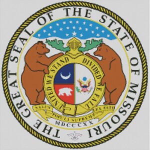 Cross Stitch Chart, Pattern, Missouri, State, Seal, Emblem, Badge - Etsy