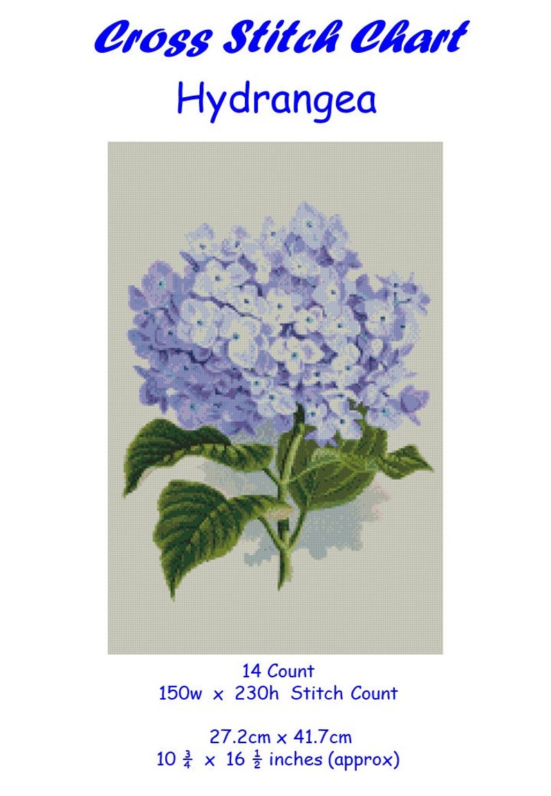 Cross Stitch Chart, Pattern, Hydrangea, Shrub, Tree, Bush, Garden ...