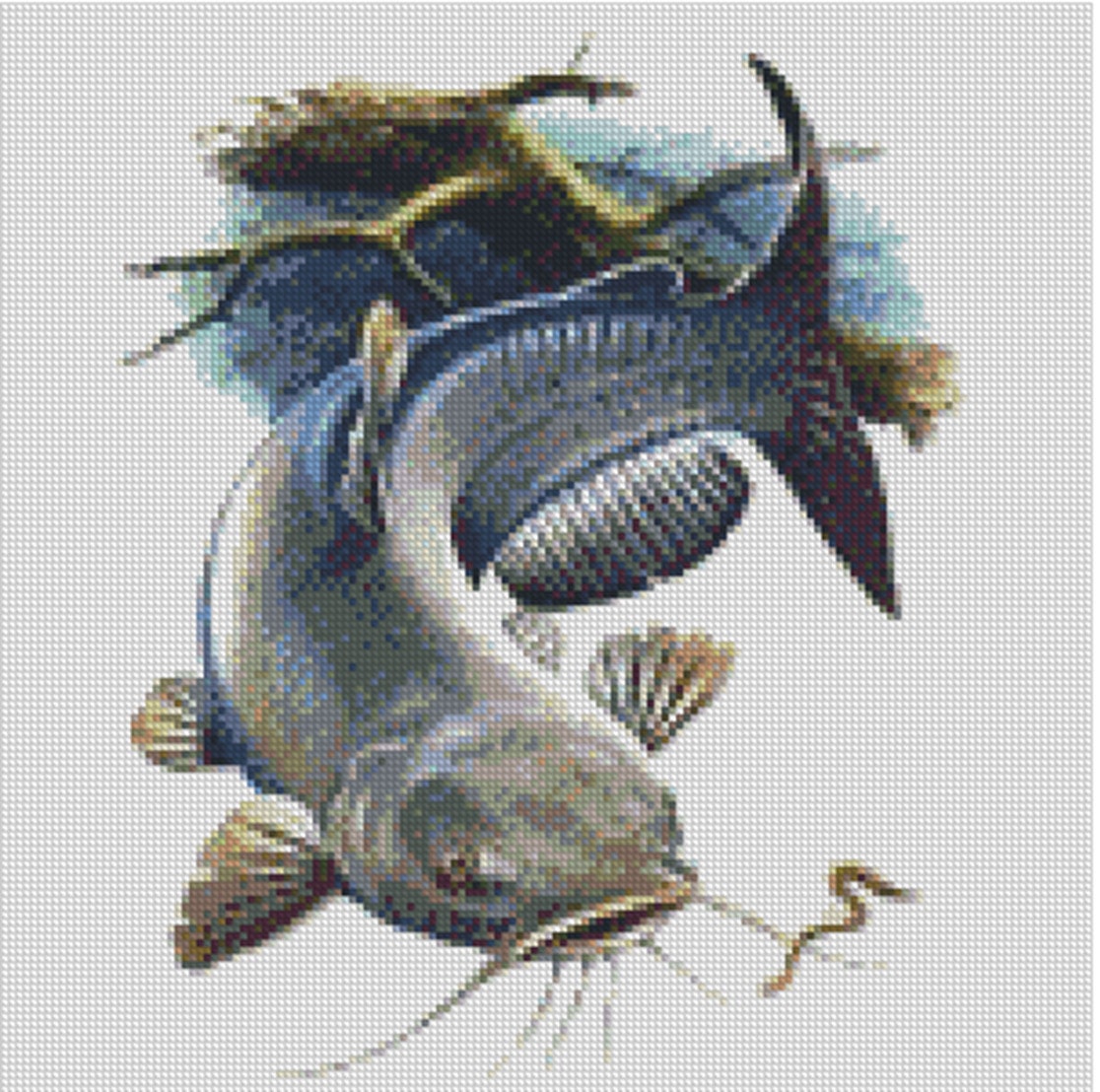 Cross Stitch Chart, Pattern, Catfish, Fish, Fishing, Coarse, River ...