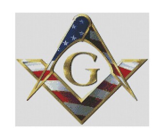 Cross Stitch Chart, Pattern, Free Masons, Logo, Design, Freemason, USA ...