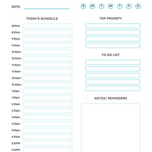 Daily Schedule - Blue - Etsy