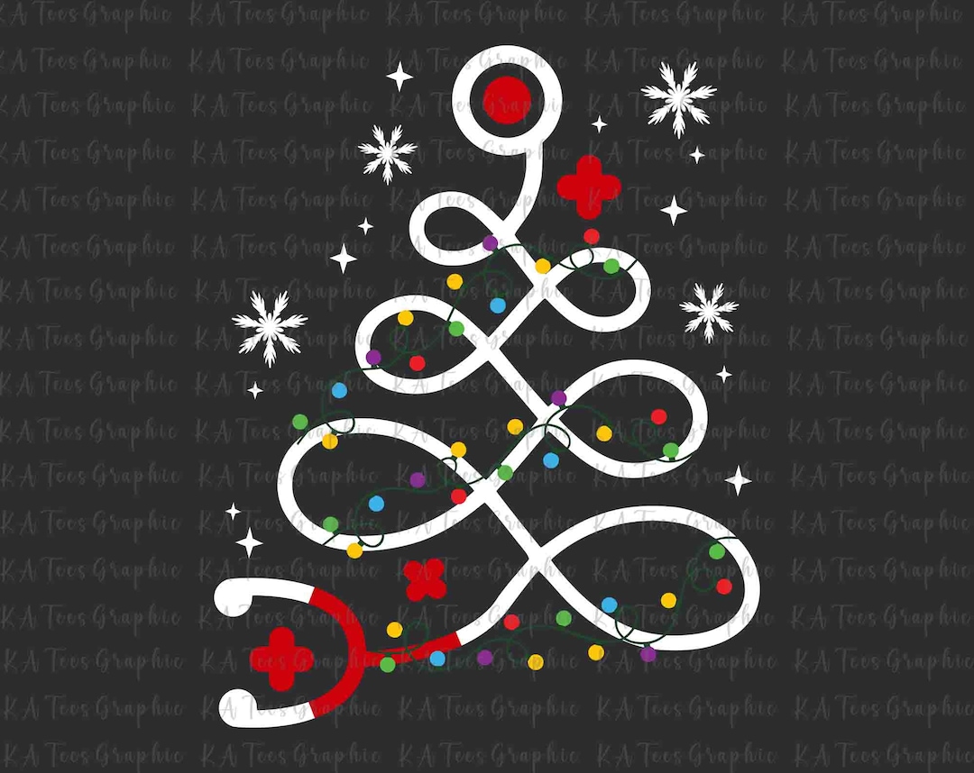 Stethoscope Christmas Tree SVG, Christmas Nurse Svg, Christmas Tree Svg ...