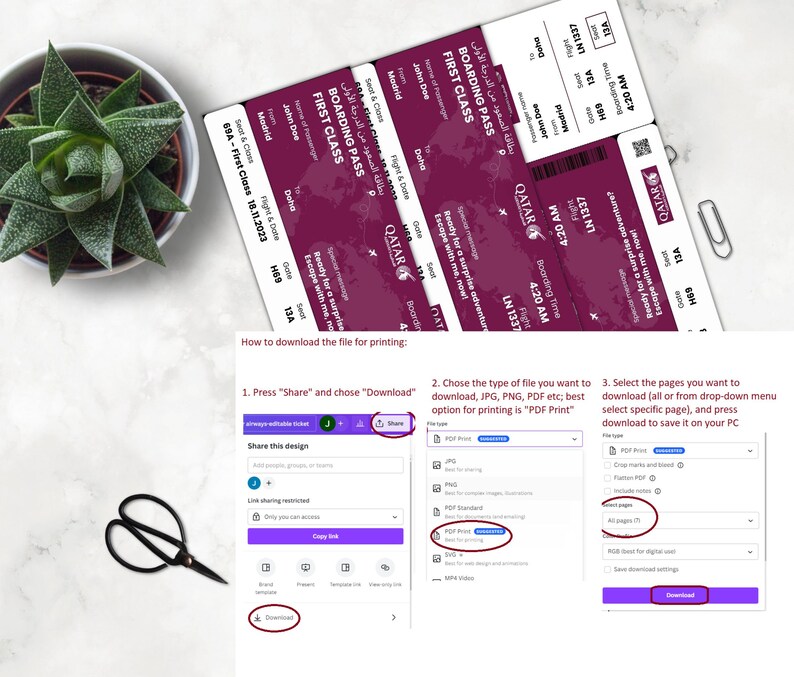 Personalized Boarding Pass Template Printable 100% Customizable in ...
