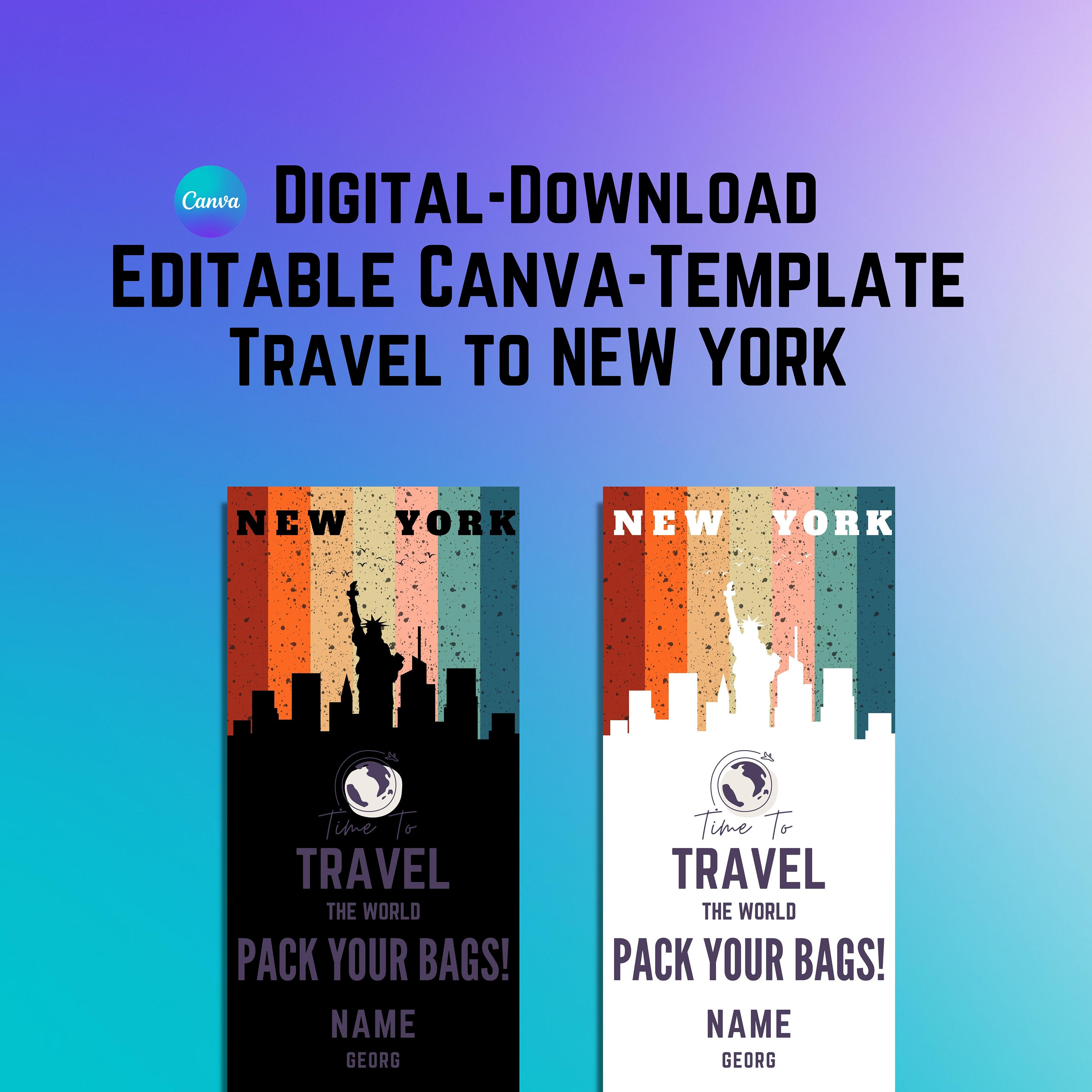 Editable Boarding Pass Template, Printable Boarding Ticket to NEW YORK ...