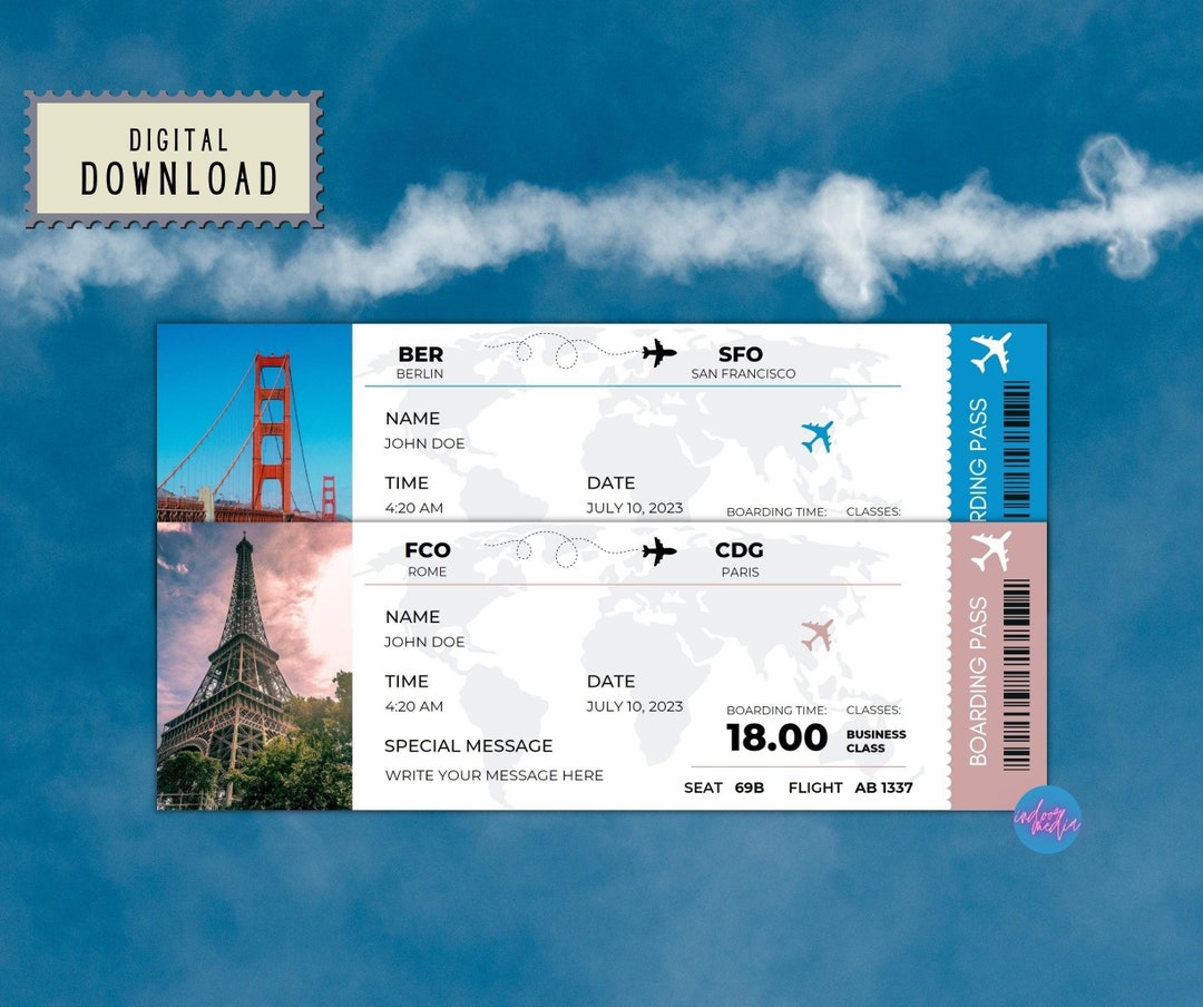 Editable Boarding Pass Template Printable Boarding Ticket - Etsy