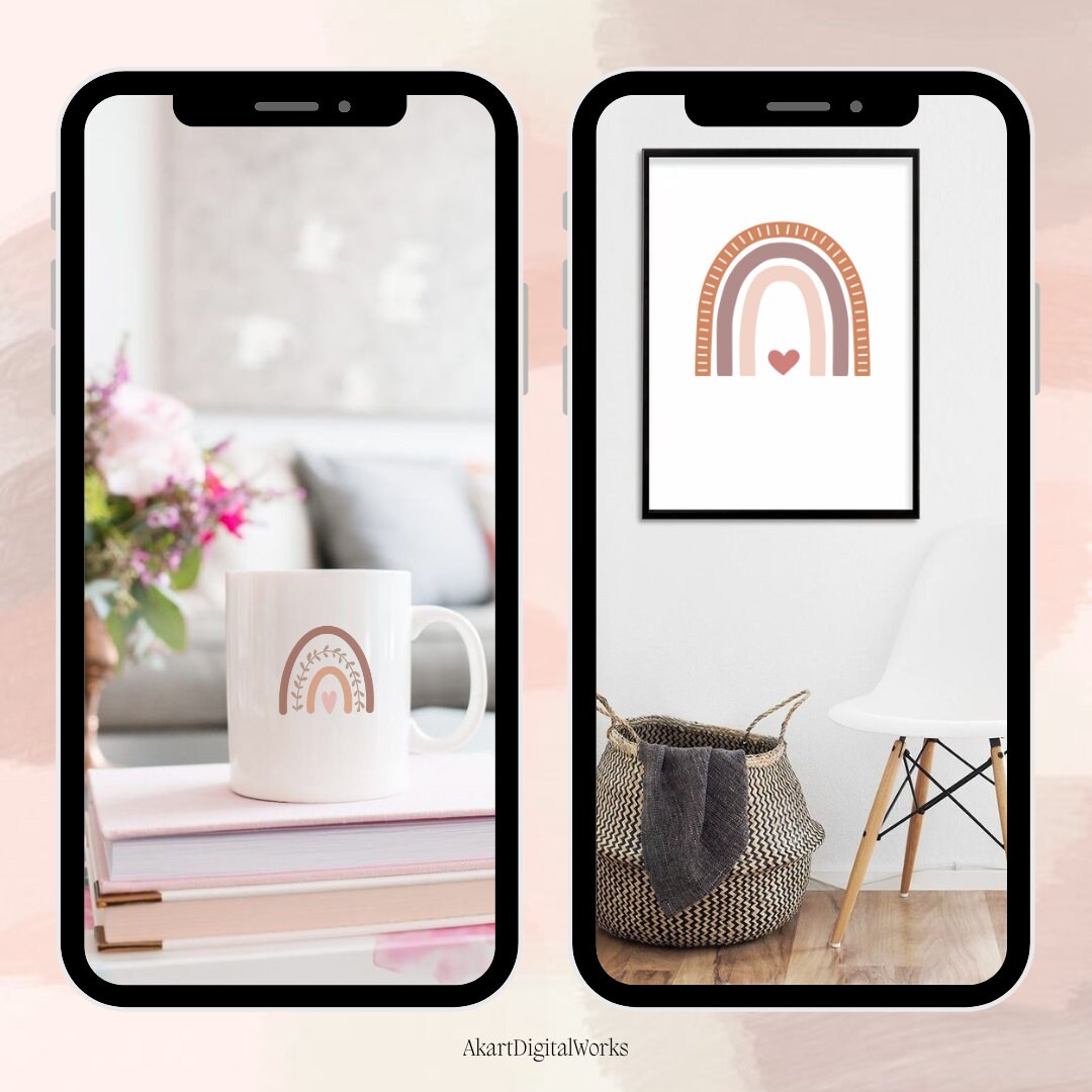 25 Digital Clipart, Boho Rainbow Clipart, Sticker Clipart Background ...